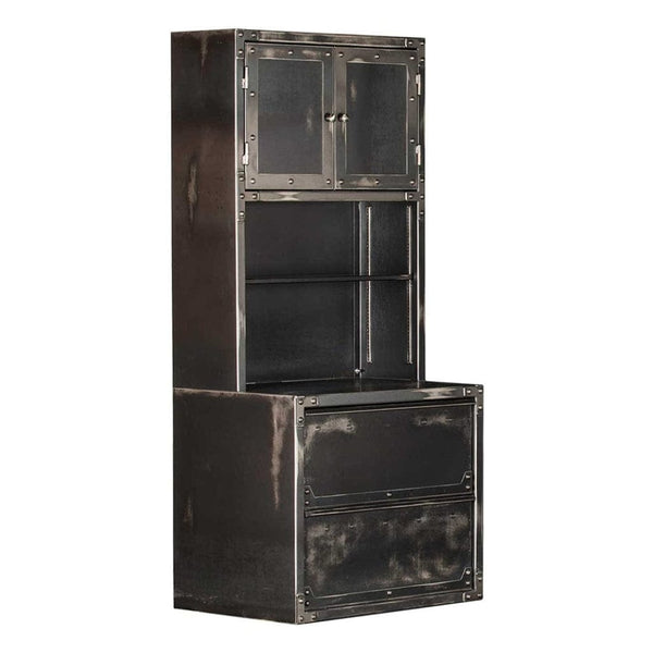 Rhino IWH4836 Ironworks Hutch with Lateral File Cabinet | 16 GA Steel ...