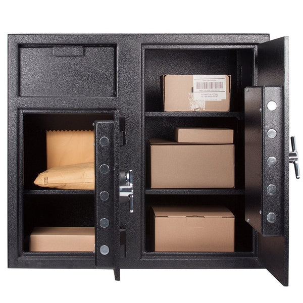 Barska AX13316/AX13522 Large 2 Locker Depository Safe Drop Door/Rotary ...